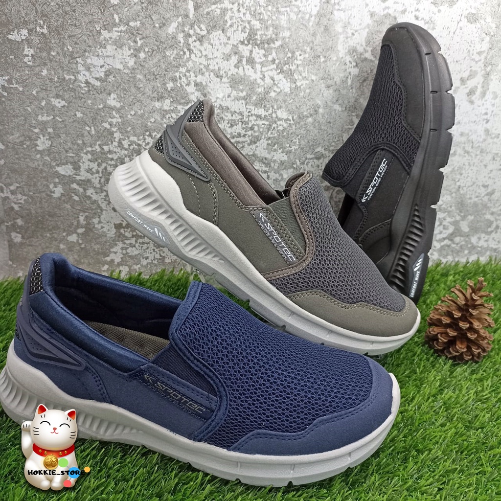Jual SPOTEC Sepatu Walking Artikel LEXI biru tua/abu abu | Shopee Indonesia