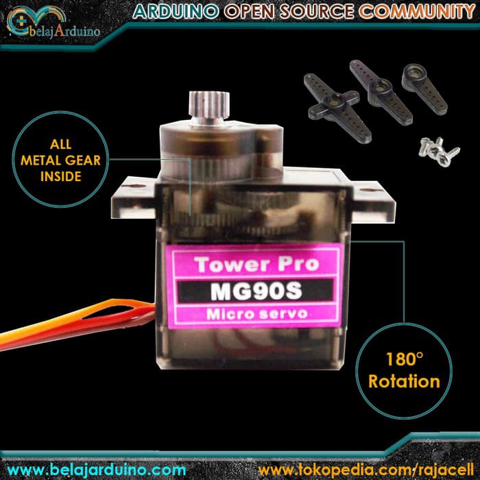 Jual Tower Pro MG90S Metal Gear Digital Micro Servo High Quality - IC ...