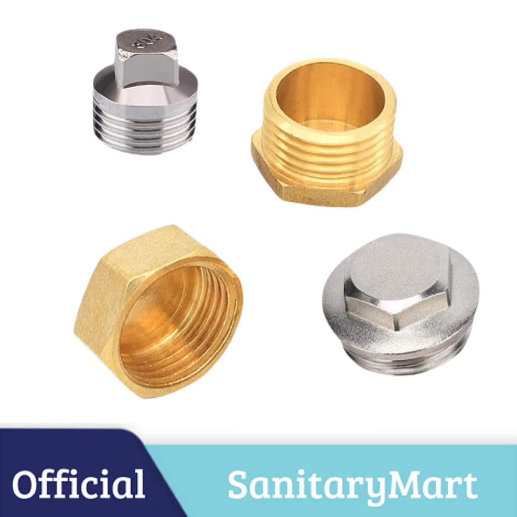 Jual Tutup Dop Stainless 304 1/2 Inch plug Drat LUAR - Penutup pralon ...