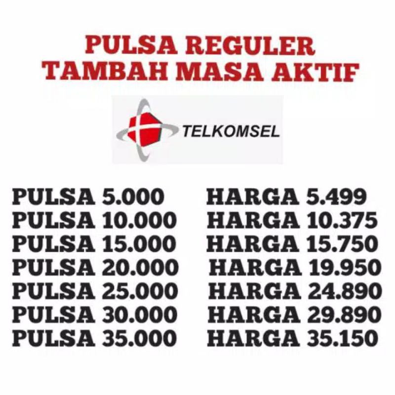 Jual pulsa telkomsel masa aktif nambah | Shopee Indonesia