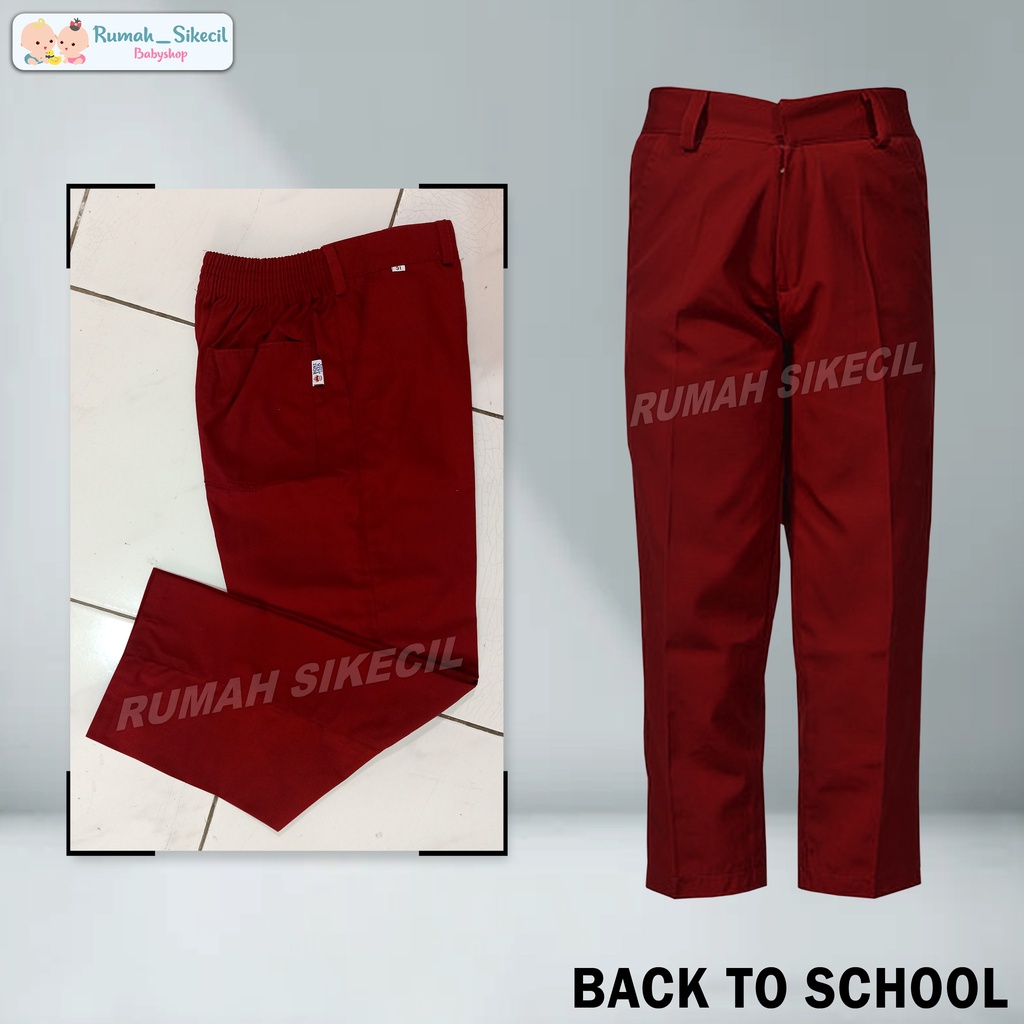Jual Celana Panjang SD Merah Putih Cokelat Pinggang Karet Celana Sekolah SD / Celana Panjang ...