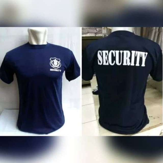 Jual Kaos Security Logo / Kaos Pendek Biru | Shopee Indonesia