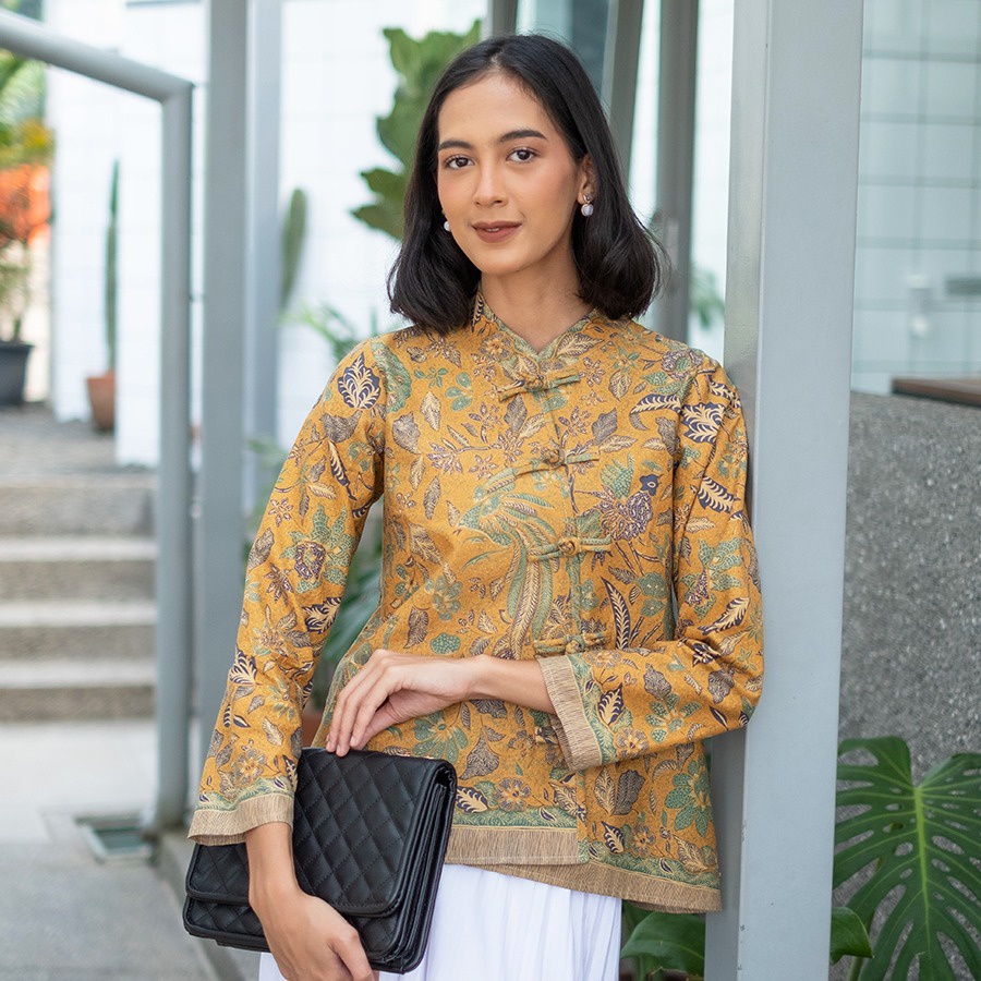 Jual NONA RARA - Vivi 3N T0991, Baju Batik Kasual Modern | Shopee Indonesia