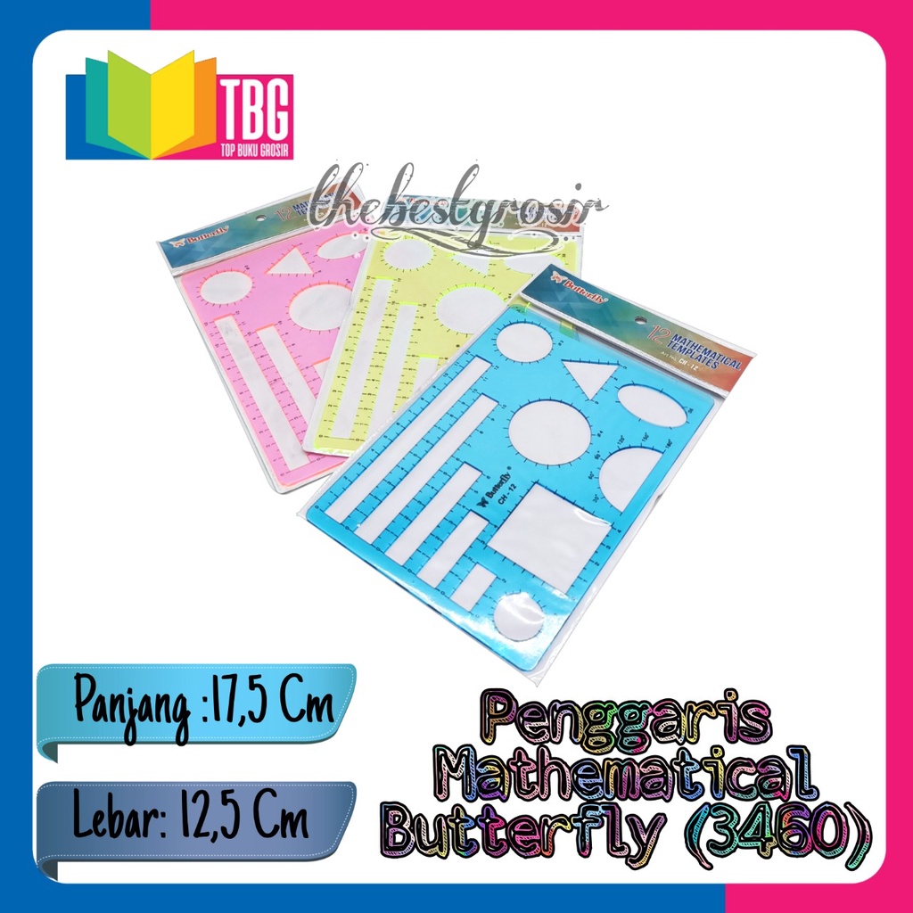 Jual PENGGARIS MATHEMATICAL CH12 BUTTERFLY/ PENGGARIS MACAM BENTUK ...