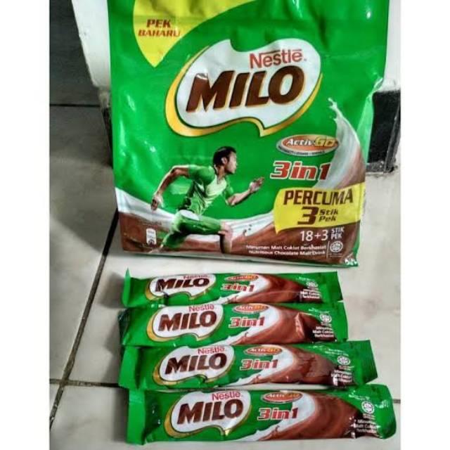 Jual Susu Milo Active Go 3 in 1 Malaysia isi 18 Stik free 2 stik ...