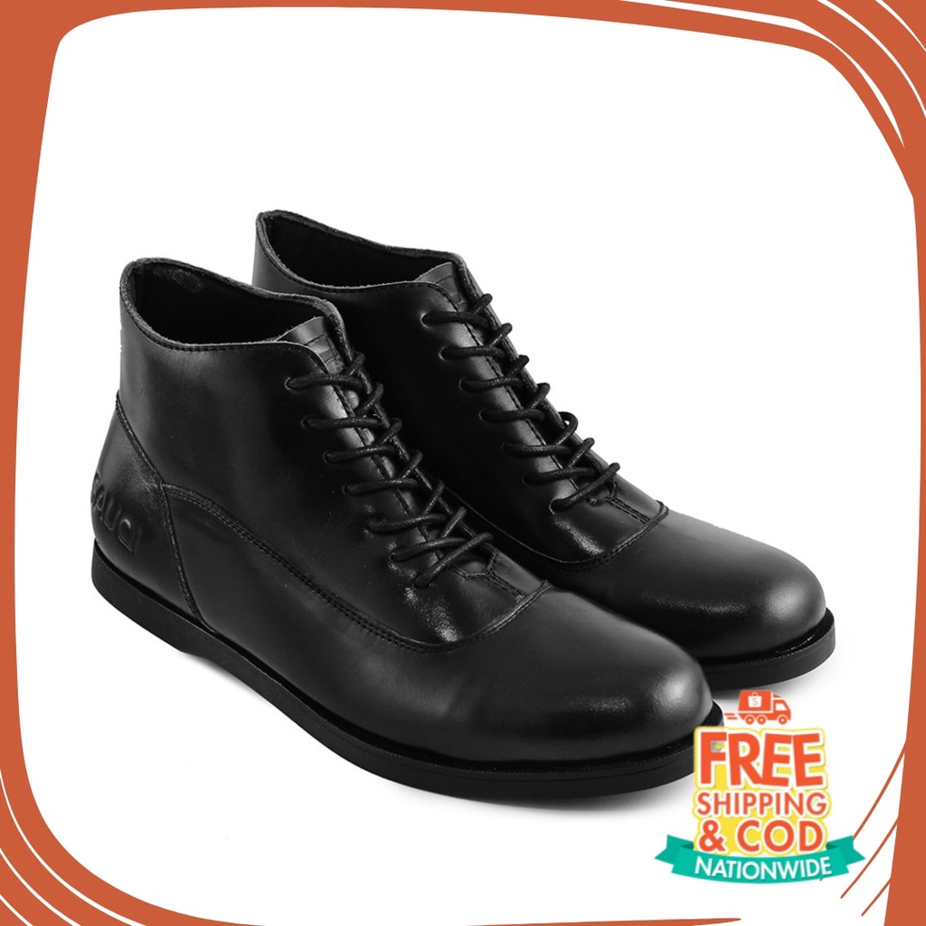 Jual Polos Kombinasi Hitam Putih / sepatu pria bahan kulit sapi asli ...