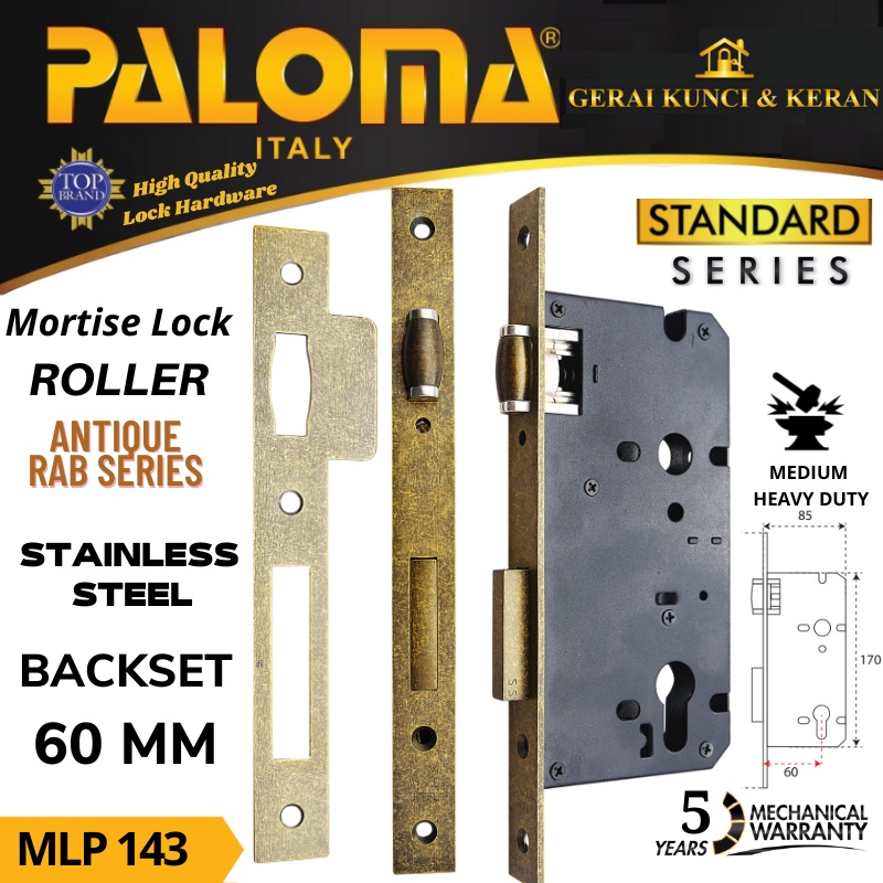 Jual BODY KUNCI PELOR PALOMA 60 MM MLP 143 RAB ANTIQUE MORTISE LOCK ...