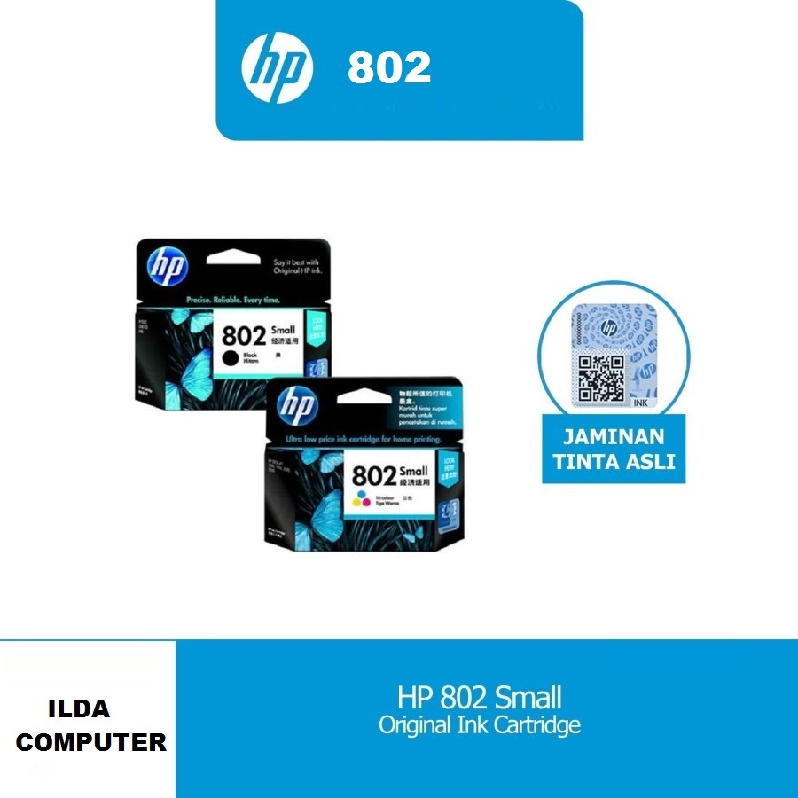 Jual Tinta HP 802 Black Dan Colour ORIGINAL | Shopee Indonesia