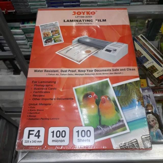 Jual Plastik Laminating Folio Joyko 100 Micron (100 Lembar) | Shopee ...