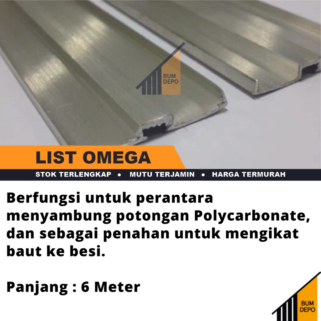 Jual LIST - OMEGA / PERANTARA PENYAMBUNG POLYCARBONATE | Shopee Indonesia