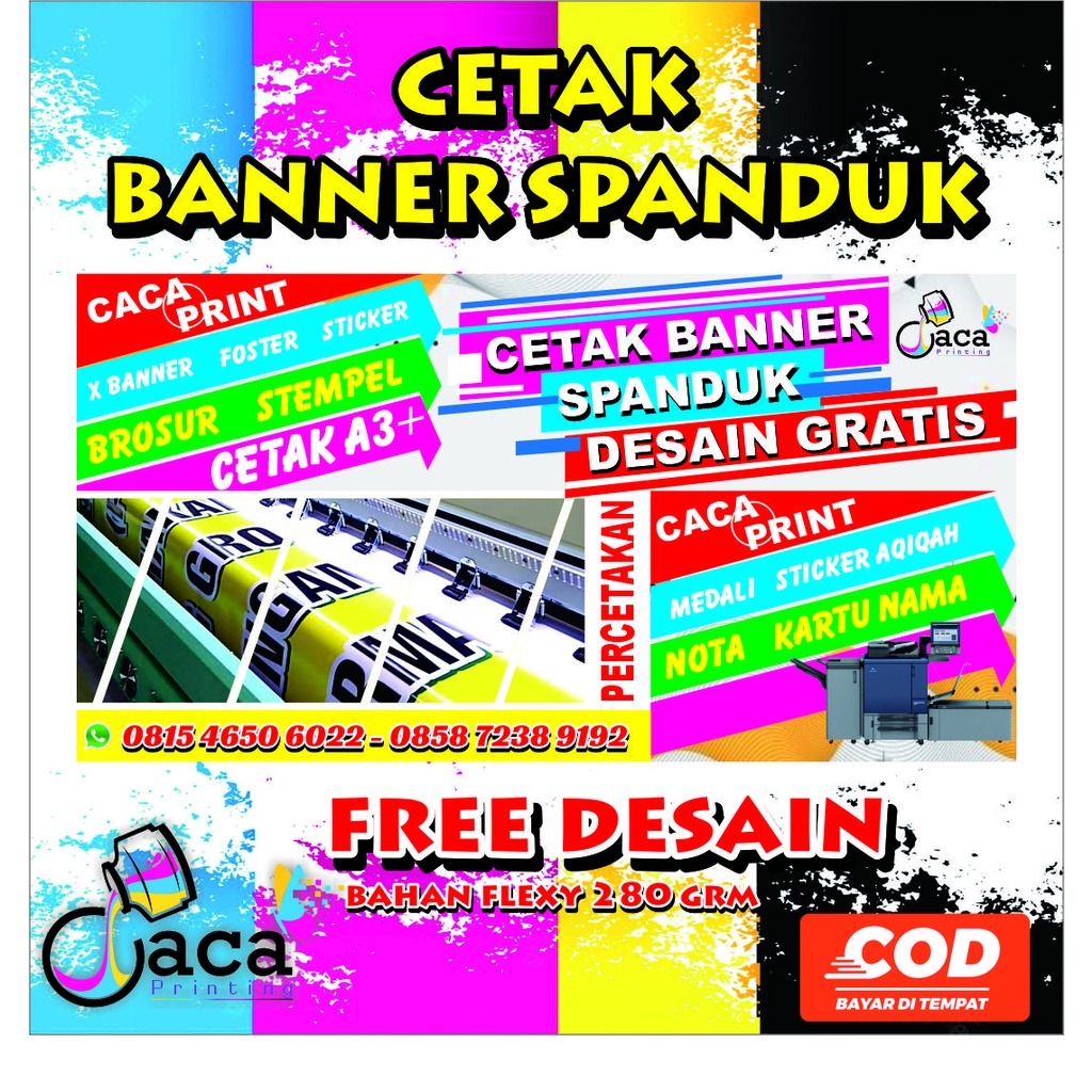 Jual CETAK BANNER SPANDUK FREE DESAIN CUSTOM MURAH FLEXY 280GRM 1 HARI JADI | Shopee Indonesia