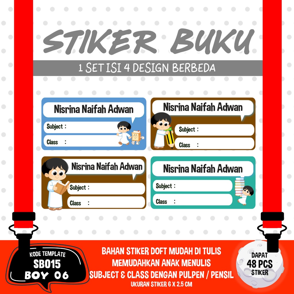 Jual STIKER LABEL BUKU / LABEL BUKU / LABEL NAMA / STIKER NAMA / STIKER ...