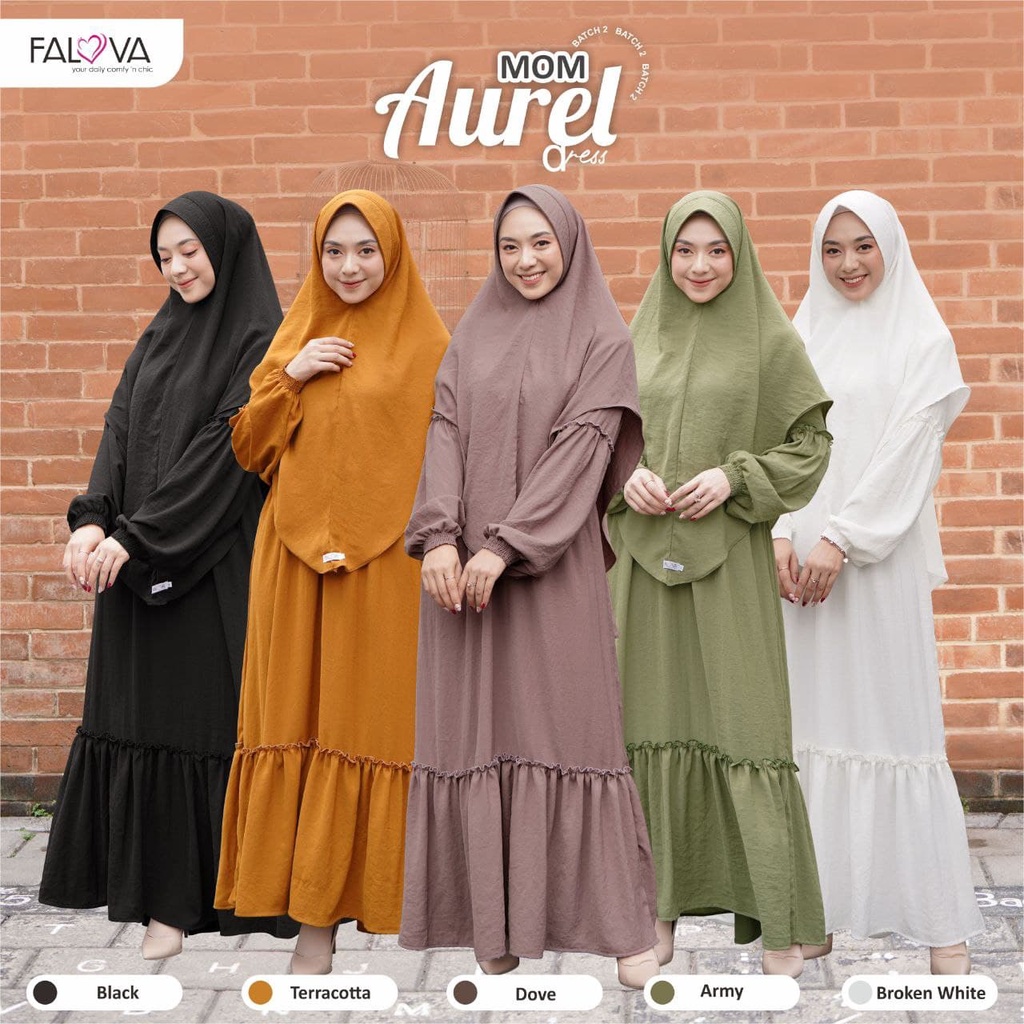 Jual AUREL DRESS by Falova Gamis Crinkle | Shopee Indonesia