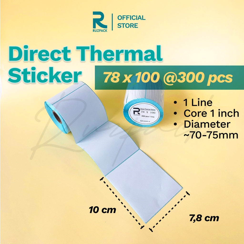 Jual Direct Thermal Sticker [78x100 MM] Stiker Resi Pengiriman Label ...