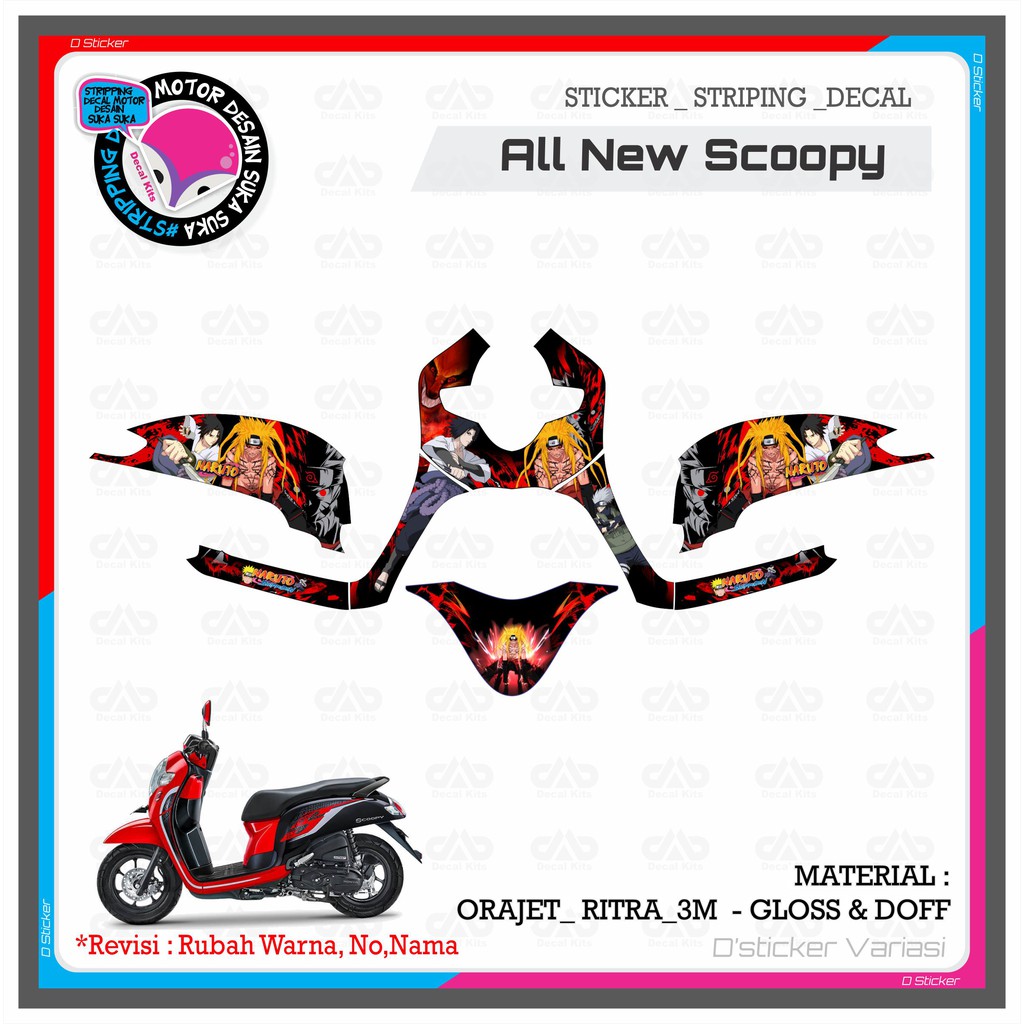 Jual Stiker Striping New Scoopy Sticker Decal Scoopy New Full Body ...
