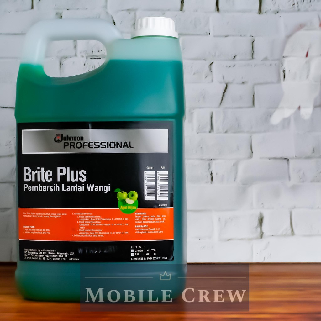 Jual SC Johnson Brite Plus Pembersih Lantai Apel Hijau Jirigen 4L ...