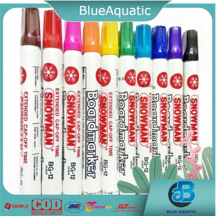 Jual Spidol Whiteboard Snowman Papan Tulis Sepidol Warna Hitam Biru ...