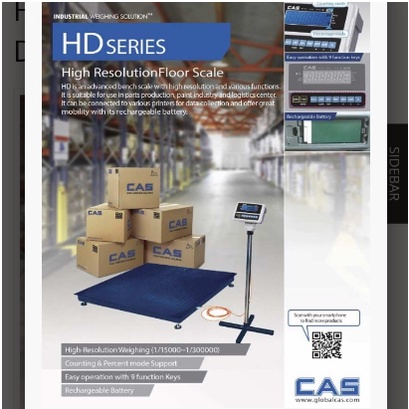 Jual Timbangan lantai / floor scale uk 1x1m, kap 1-2ton, merk cas-hdi ...