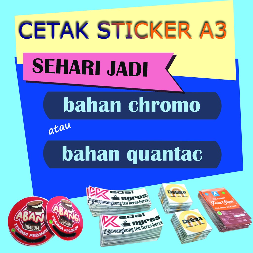 Jual Cetak Sticker Custom Ukuran A3 | Shopee Indonesia