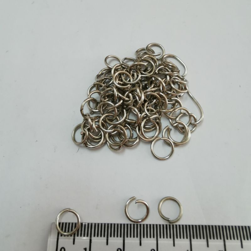 Jual ring sambung gantungan kunci / ring besi terbuka 6mm / 144pcs ...
