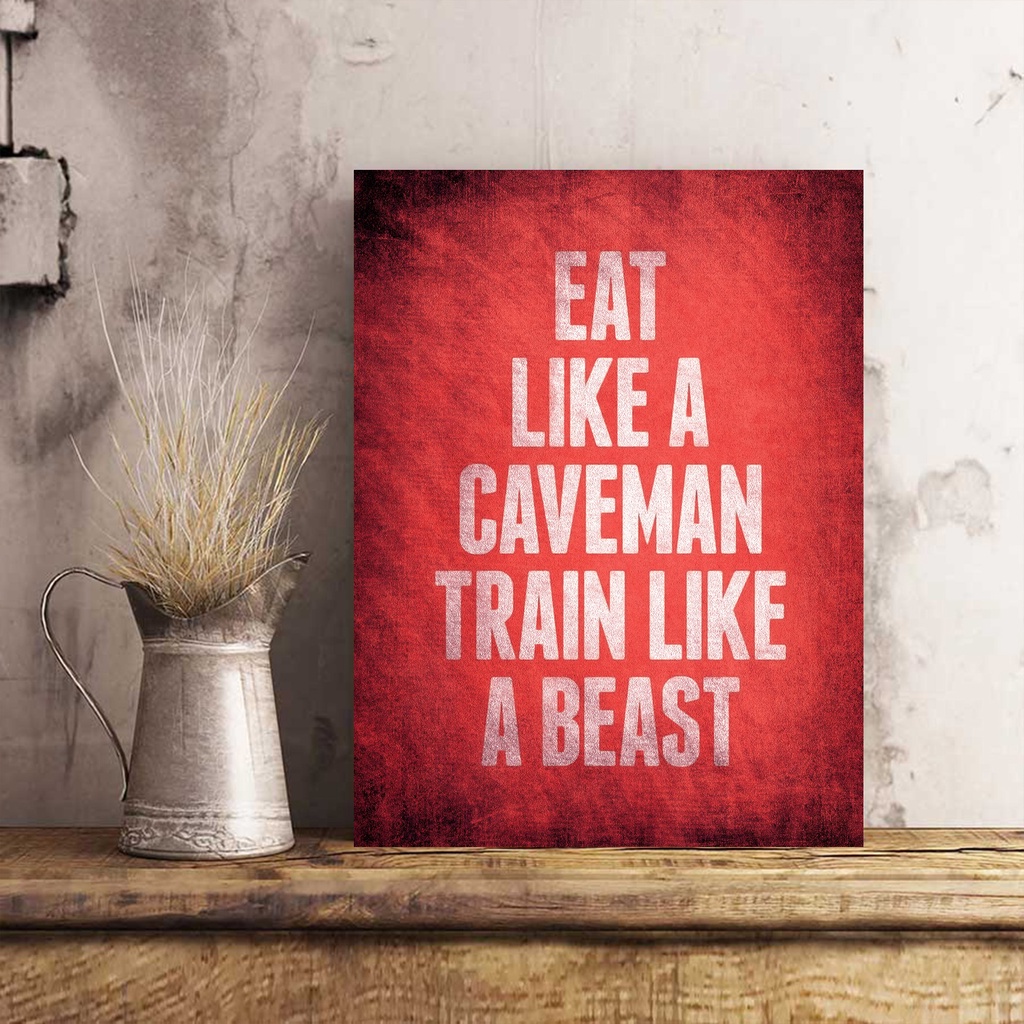 Jual Poster EAT LIKE A CAVEMAN Quotes Hiasan Dinding Poster Kayu ...