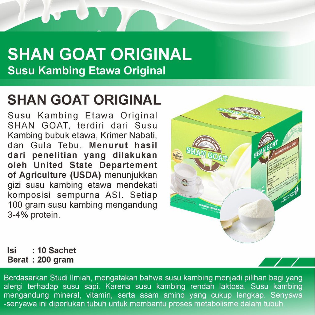 Jual SUSU KAMBING SHAN GOAT (KHUSUS RASA ORIGINAL ISI 11 SACHET ...