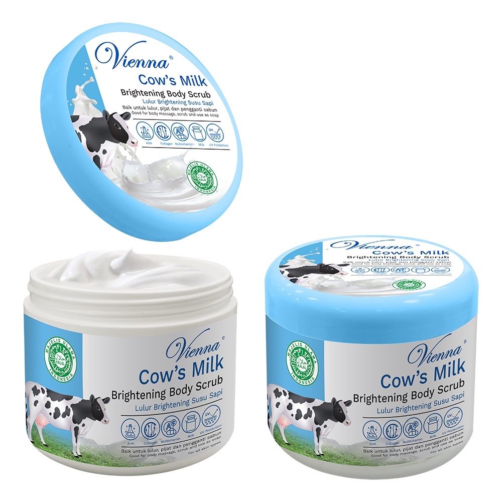 Jual Vienna body scrub cow's milk 250gr(scrub badan)(br) | Shopee Indonesia