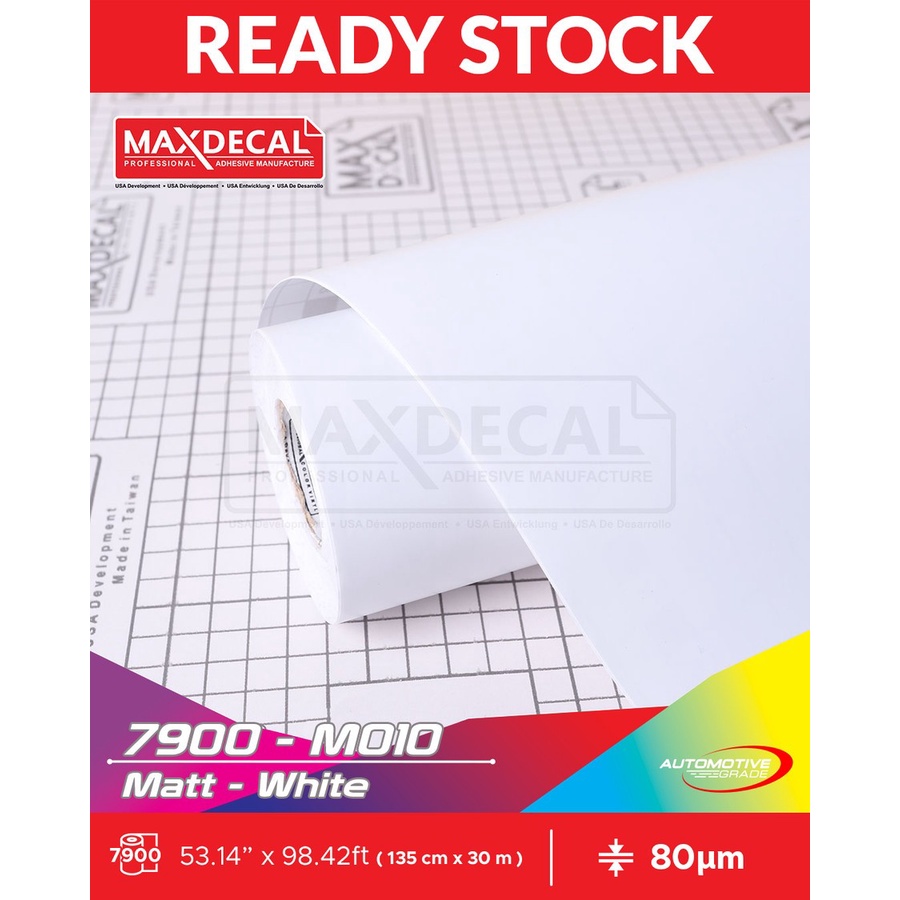 Jual METERAN MAXDECAL 7900 010 WHITE 135 cm Putih Matte Doff Soft ...