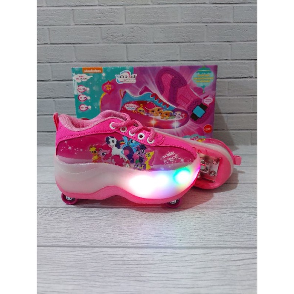 Jual Sepatu Roda LED karakter anak Roda 4 / Roller Shoes 4 Roda LED ...