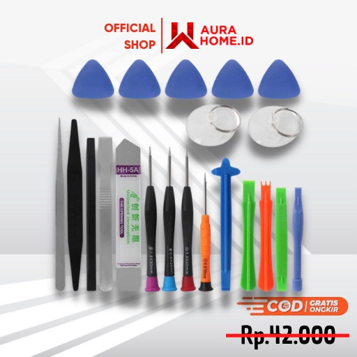 Jual Peralatan Reparasi Smartphone 21 in 1 Repair Tools Set / Obeng ...