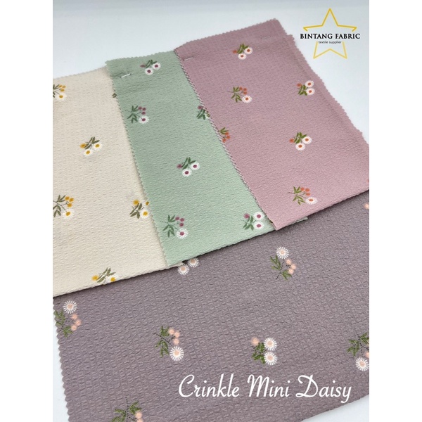 Jual Bahan Kain Crinkle Kringle Motif Mini Daisy 0,5 meter | Shopee ...