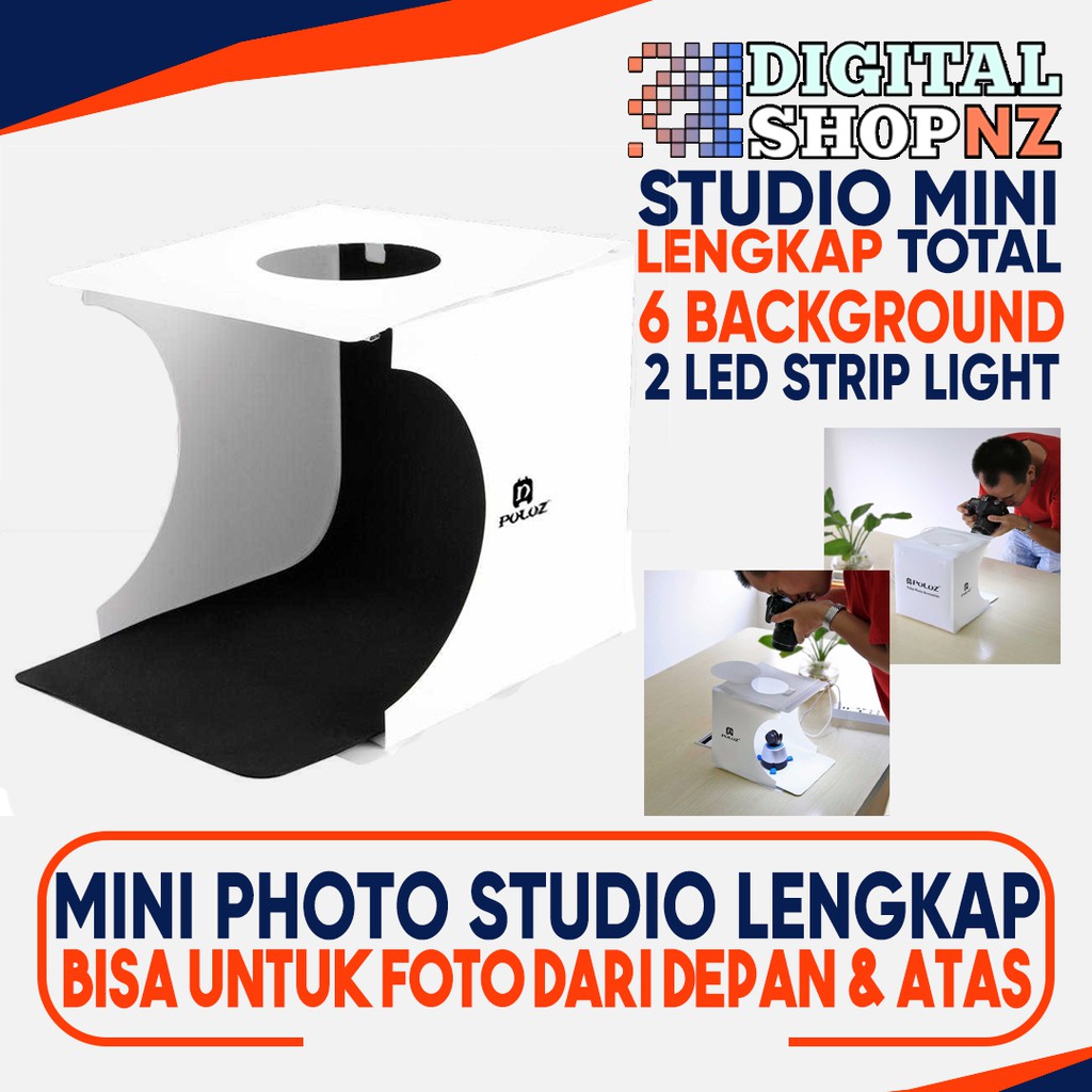 Jual LENGKAP Photo Studio Mini Soft Box Photo Box dengan Lampu 2 LED ...