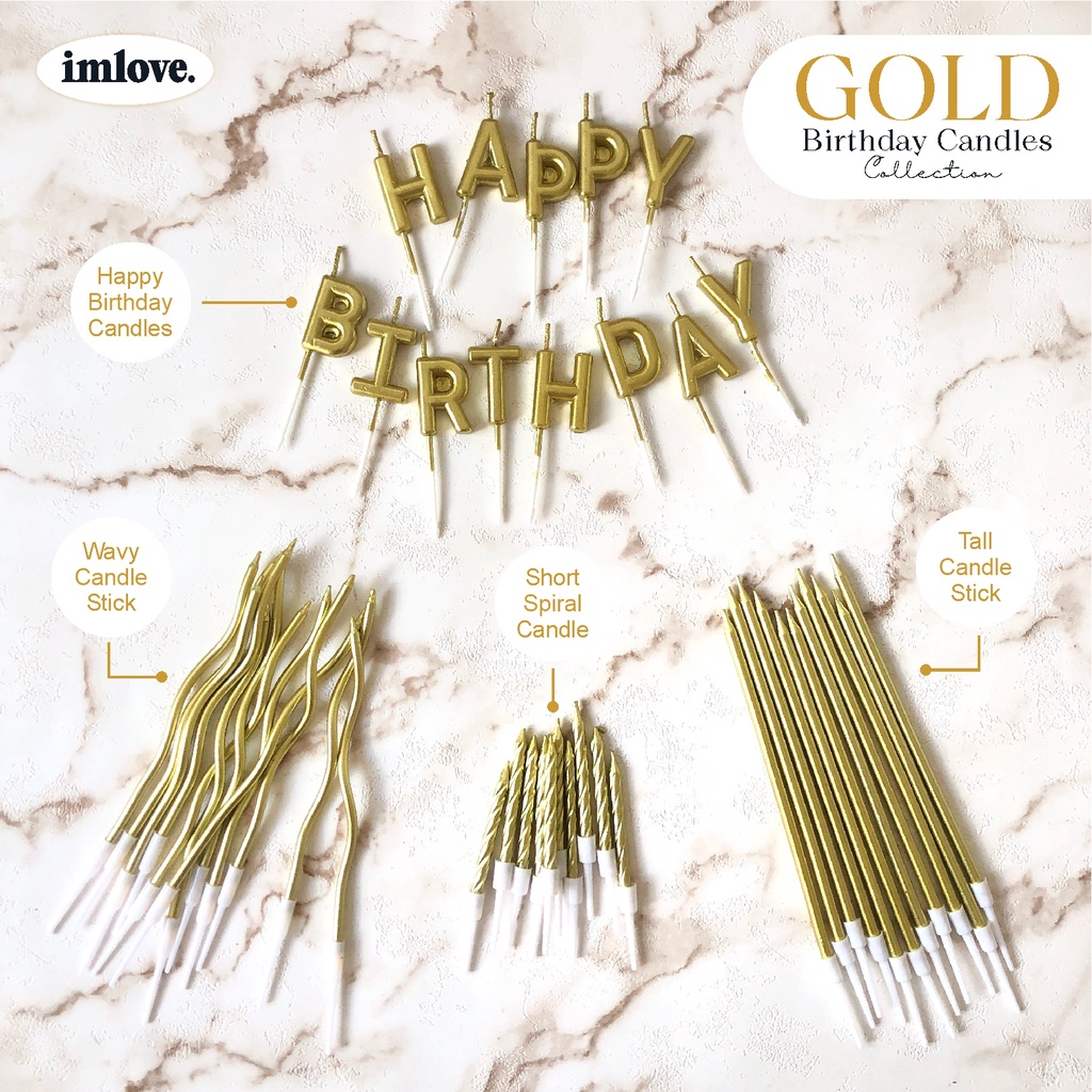 Jual Lilin Ulang Tahun Ultah Emas Gold Birthday Candle | Shopee Indonesia