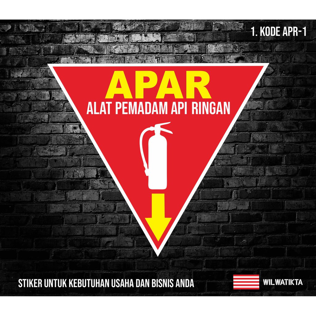Jual 03-Sticker tanda pemasangan alat pemadam api ringan APAR 22.5cm ...
