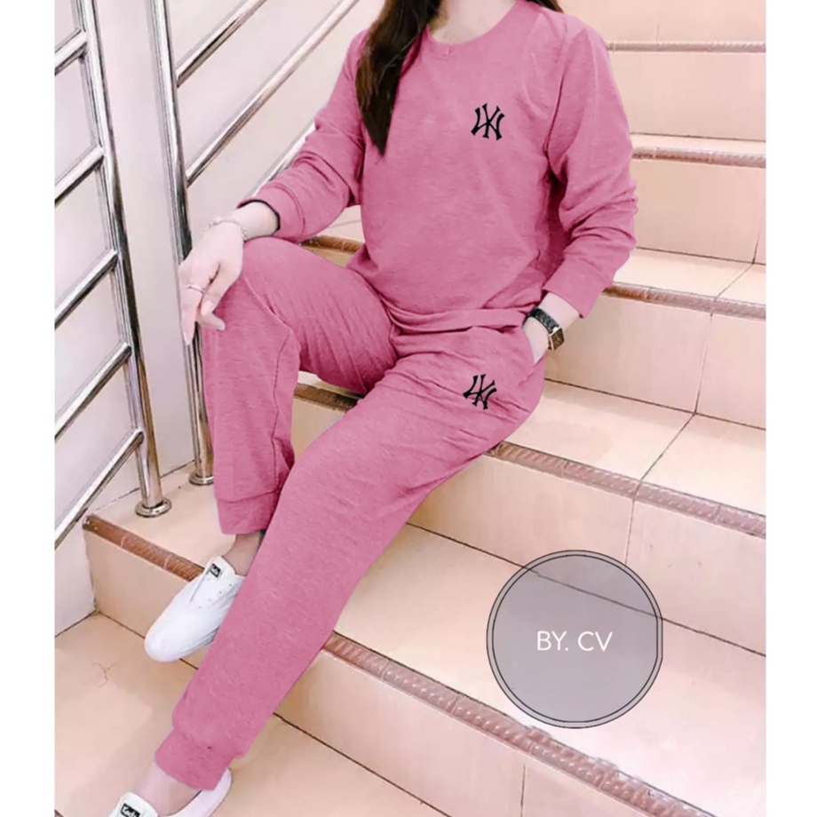 Jual COLLECTION AQILLA - SETELAN NY LOGO BAJU DAN JOGGER TRENDING ...