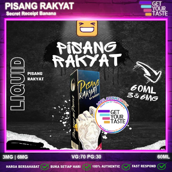 Jual Liquid Pisang Rakyat 60ML by Bimopd x Foom x Flooid | Shopee Indonesia