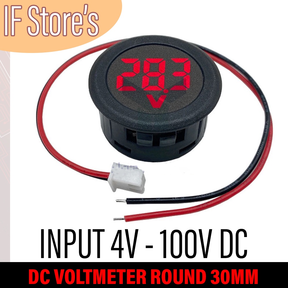 Jual VOLTMETER BULAT DC 4V - 100V 30MM (Digital Display Circular ...
