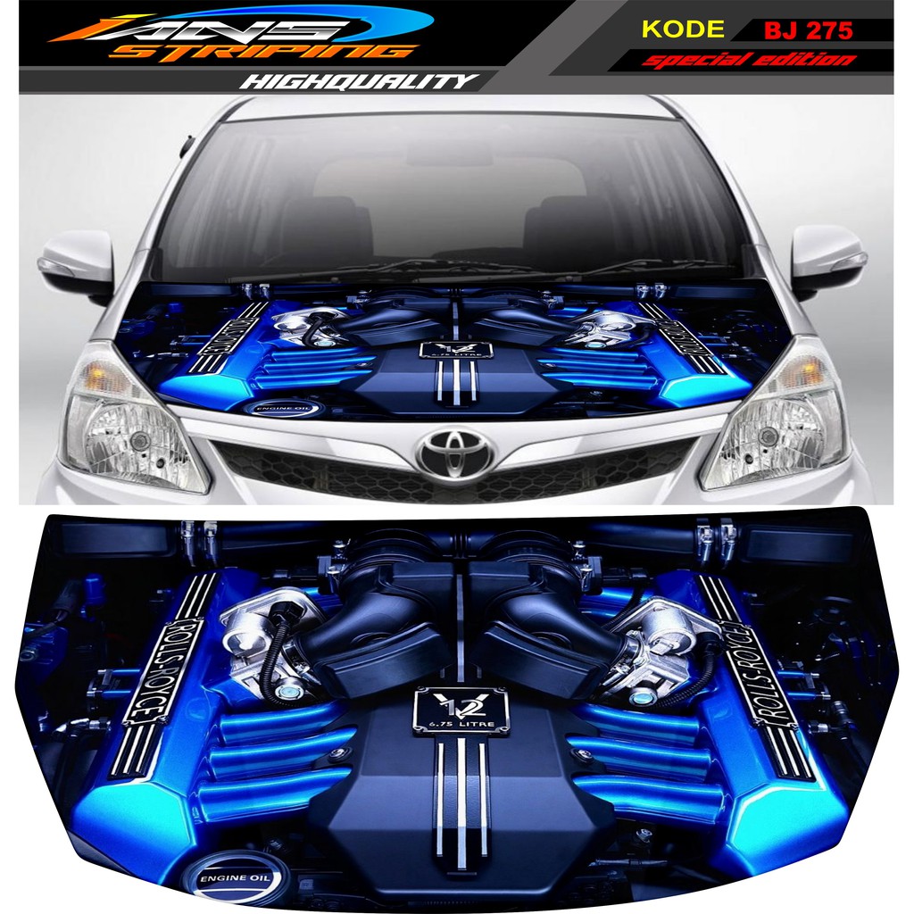 Jual STICKER DECAL KAP MOBIL AVANZA, XENIA, SIGRA, YARIS, JAZZ, AGYA ...