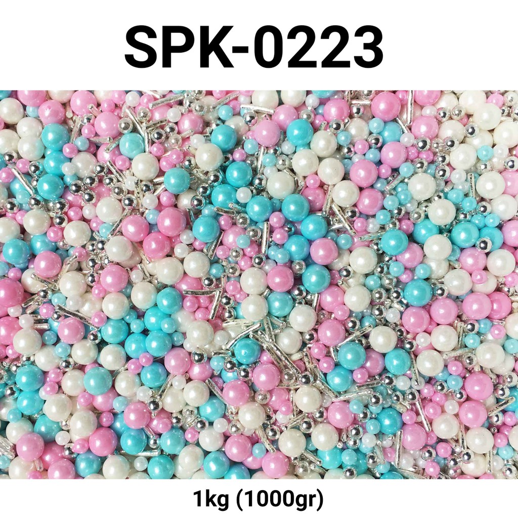 Jual SPK-0223 Sprinkles sprinkle sprinkel 1kg 1 kg mutiara meses silver ...