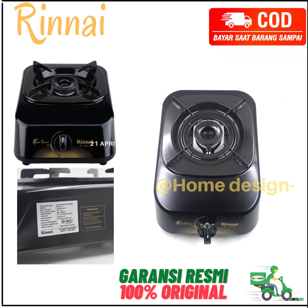 Jual Kompor Gas Rinnai Portable RI 301S 1 Tungku Kompor Murah 100% ...