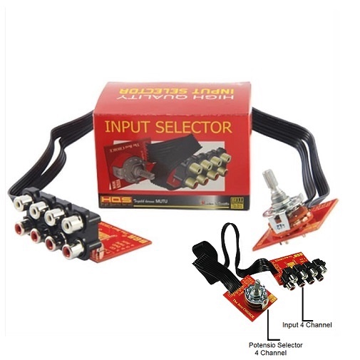 Jual Kit Audio Input Selector 4 In RCA 1 Output 3x4 Rotary Switch ...