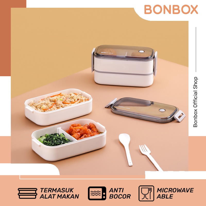 Jual LUNCH BOX BONBOX BTW40 Kotak Makan 2 Tingkat Microwaveable Food ...