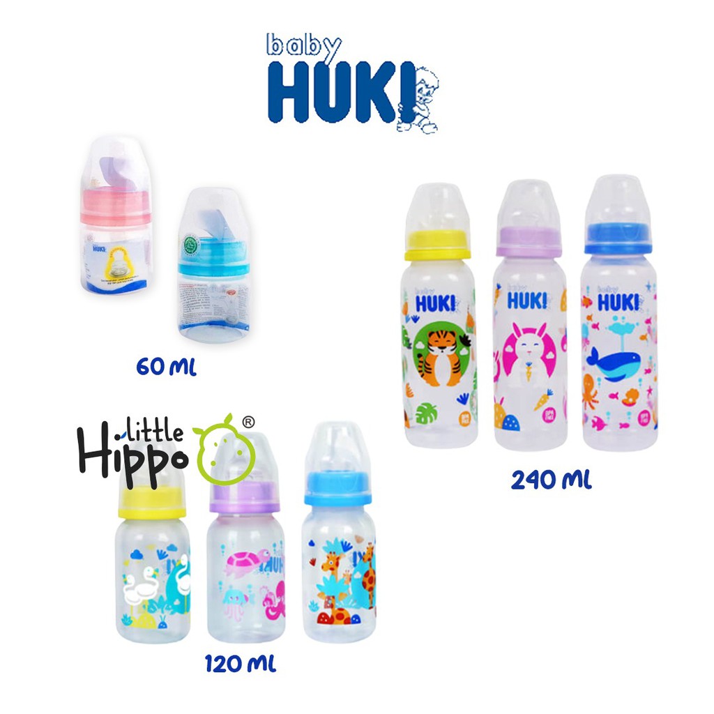 Jual Huki Baby Botol Susu 60ml 120ml 240ml Dot Nipple Silicone Gepeng ...