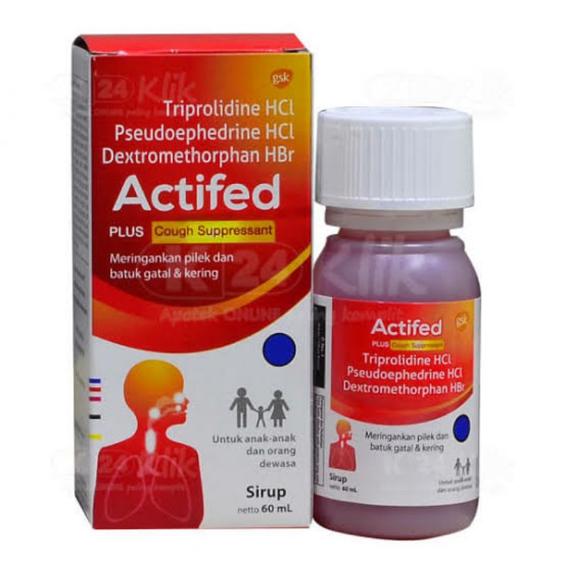 Jual (ORIGINAL) Actifed Syrup Obat Batuk 3 Varian 60 Ml ( Merah, Hijau ...
