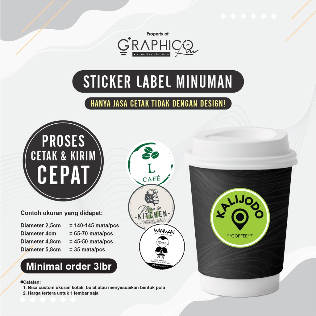 Jual Stiker Label Minuman/Makanan - Vinyl (Custom Size) | Shopee Indonesia
