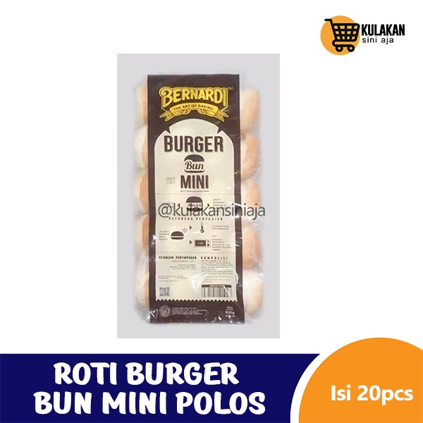Jual Bernardi Roti Burger Bun Mini Polos Isi 20 Pcs | Shopee Indonesia