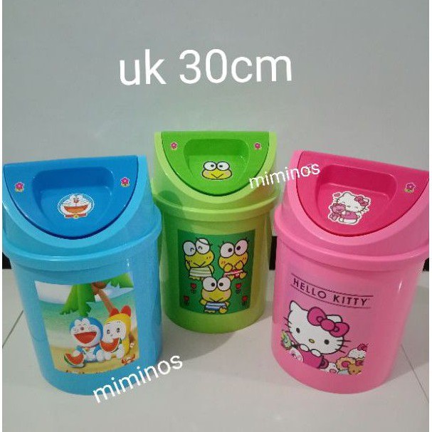 Jual Tong Sampah Tempat Sampah Bulat Karakter Kitty Doremon Dan Keropi