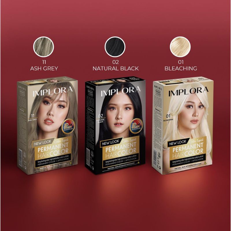 Jual IMPLORA NEW PERMANENT HAIR COLOR SEMIR IMPLORA PEWARNA RAMBUT 12 ...