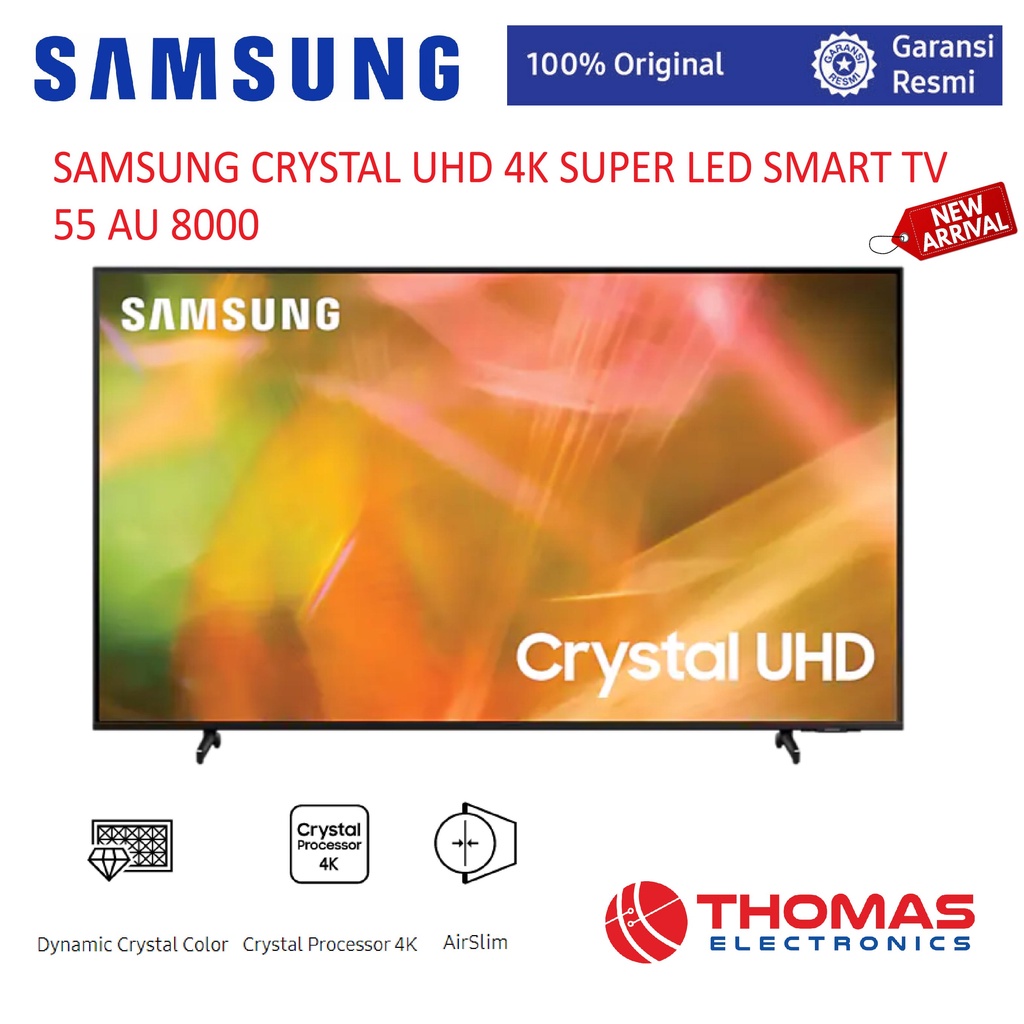 Jual LED TV Samsung 55 AU 8000 55 Inch Crystal UHD 4K Smart UA55AU8000KXXD GARANSI RESMI ...