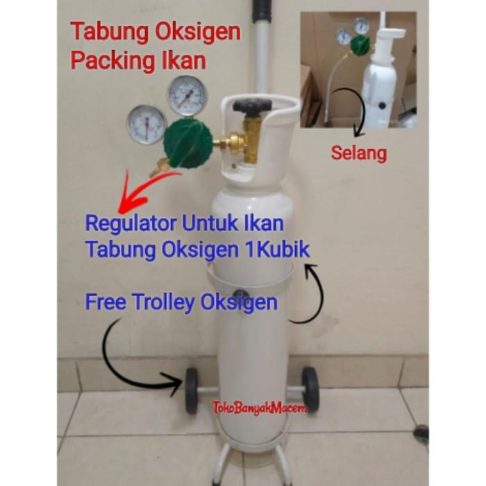 Jual Regulator Tabung Oksigen Untuk Packing Ikan + Regulator + Trolley ...